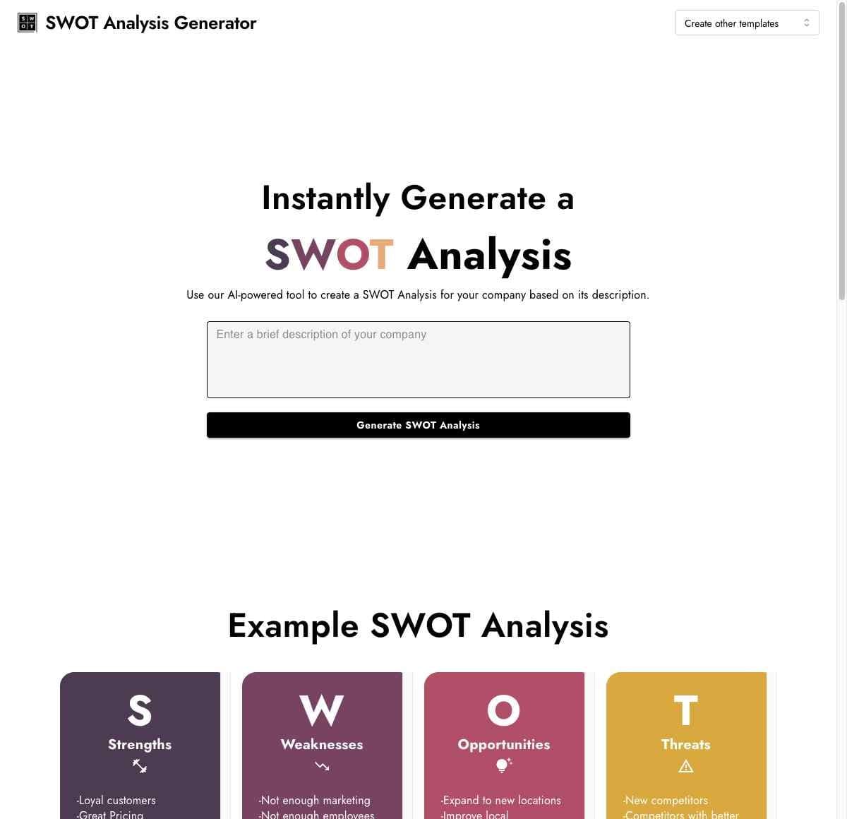 SWOT Analysis Generator - Best of Ai Tools
